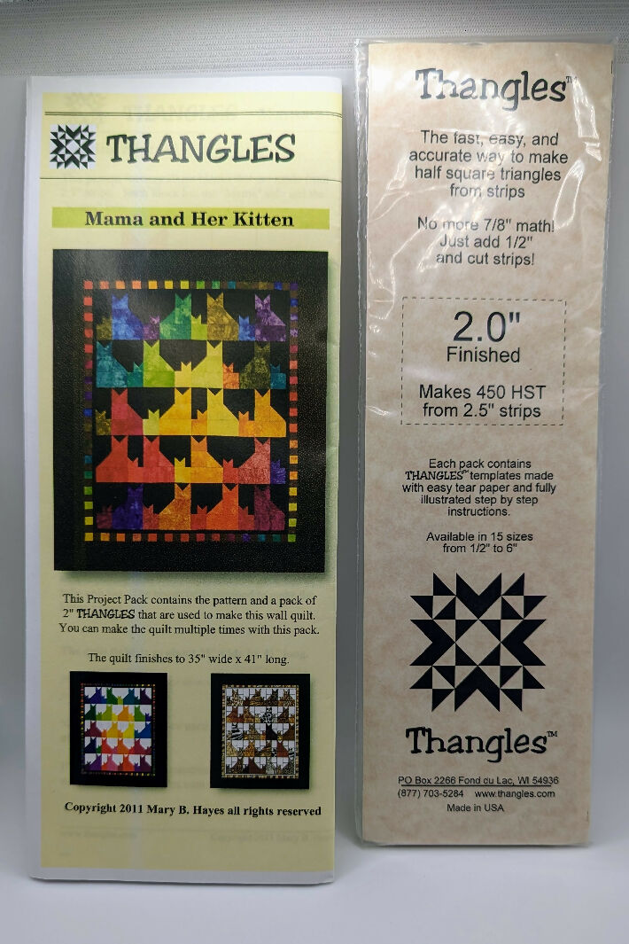 Thangles Mama & Her Kitten Quilt Pattern Plus Half Square Triangle Tem – Destashify