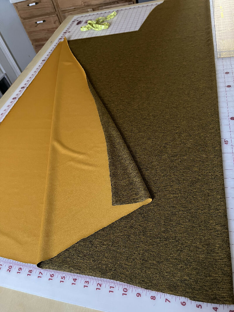 Goldenrod/Black Polyester/Lycra Double Faced Double Knit 58W – Destashify