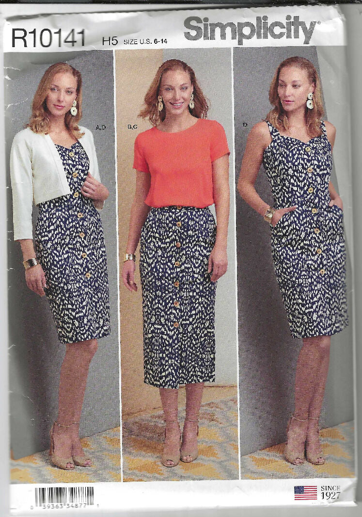 Misses Dress, Skirt, Top and Jacket Simplicity #R10141 pattern – Destashify