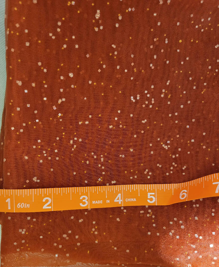 Rusty Orange sheer with glitter 1 yard x 60" – Destashify