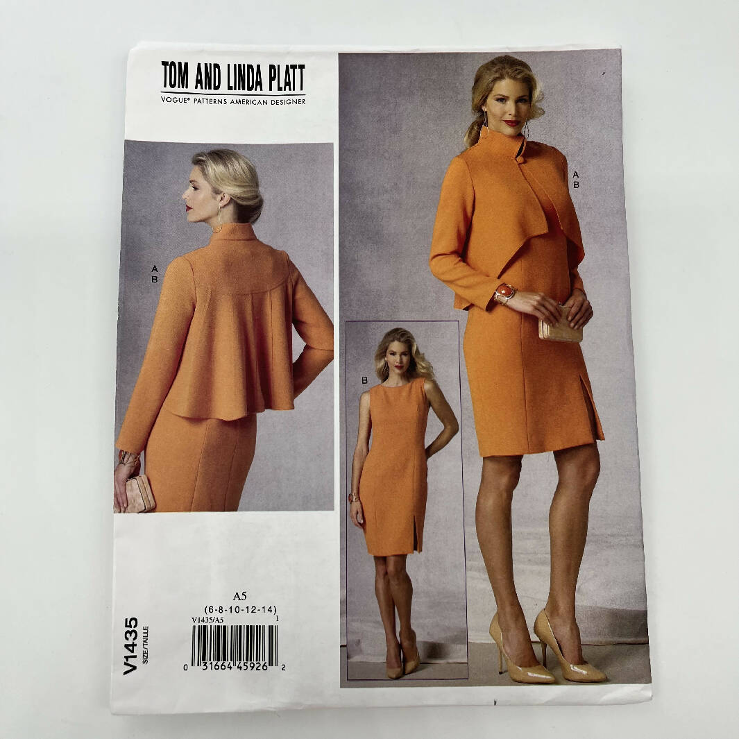 Vogue V 1435 Tom and Linda Platt Jacket and Dress - Sizes 6-14 – Destashify