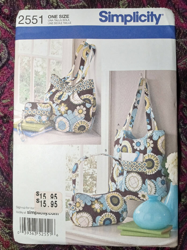 Simplicity 2551 Quilted Purses – Destashify