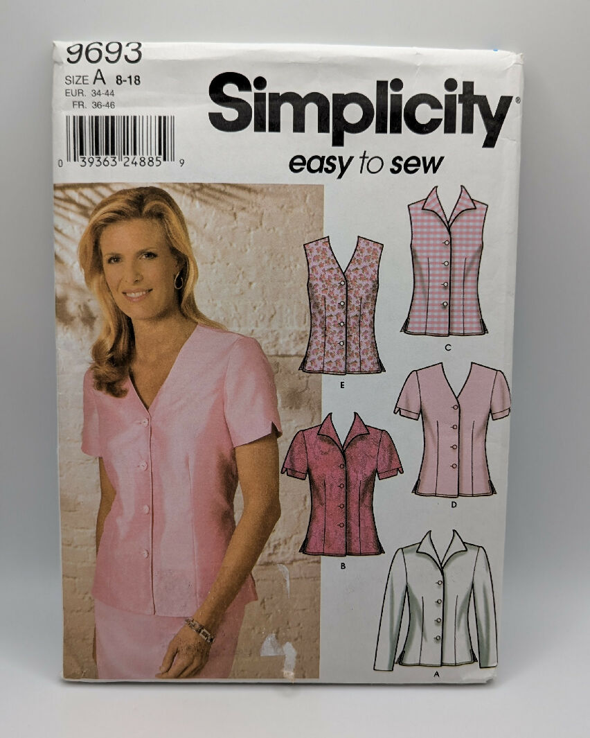 Simplicity 9693 Easy-to-Sew Misses' Blouse Pattern Sizes 8-18 – Destashify