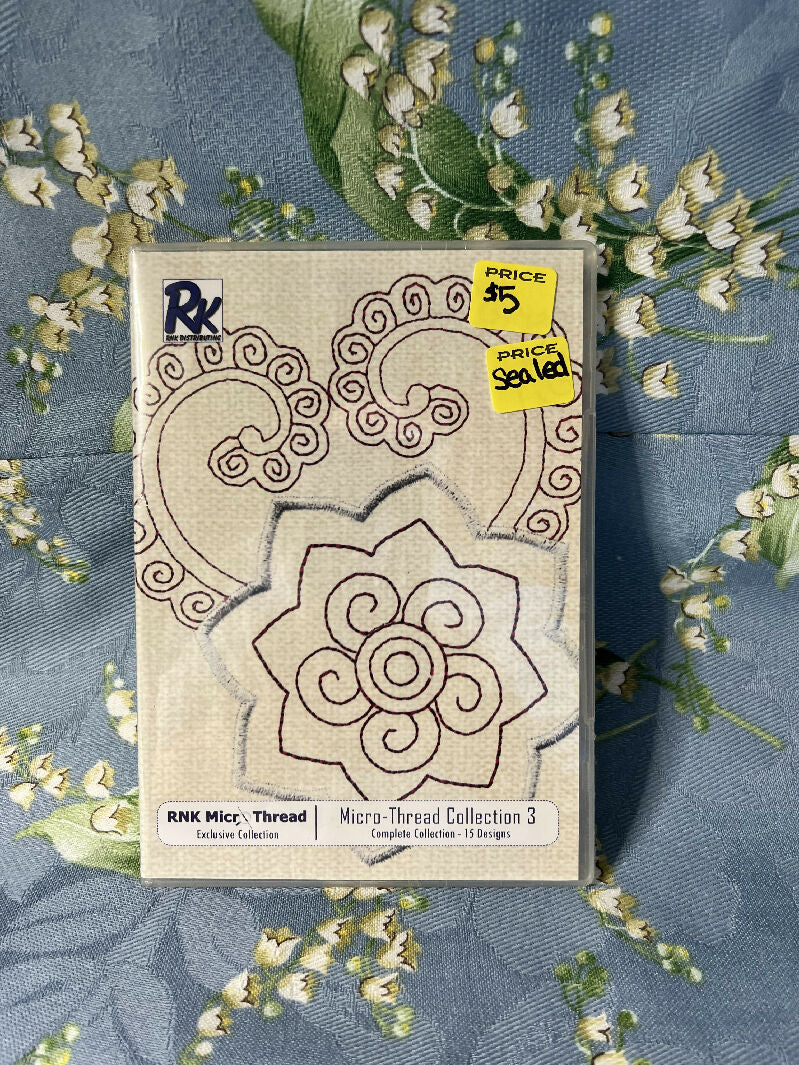 RNK Micro-thread Collection #3 Embroidery Design Files New in Sealed P ...