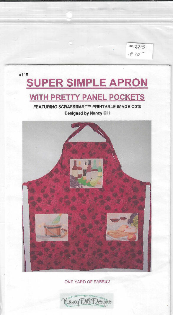 Super Simple Apron with Pretty Panel Pockets pattern by Nancy Dill Des ...