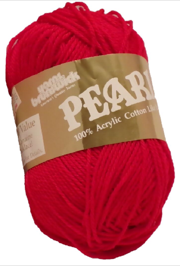 Yarns Brunswick 'Pearl'; Red, 100% Acrylic "Cotton Like", Lot of 5 ske ...