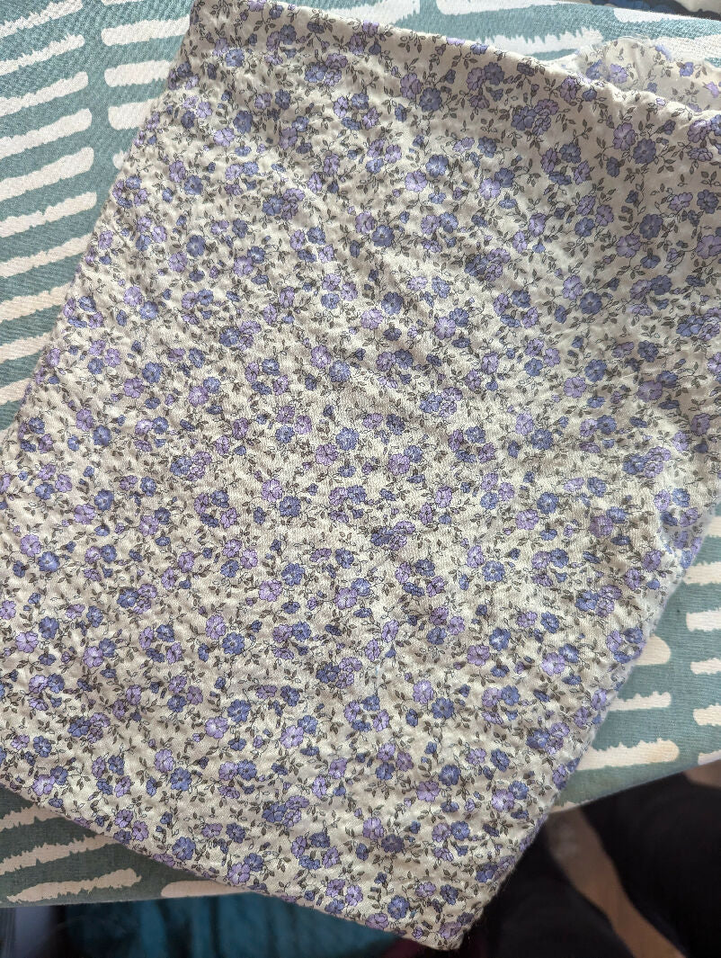 Prairie Floral Crinkle Cotton - Stone/Periwinkle - 2 meters – Destashify