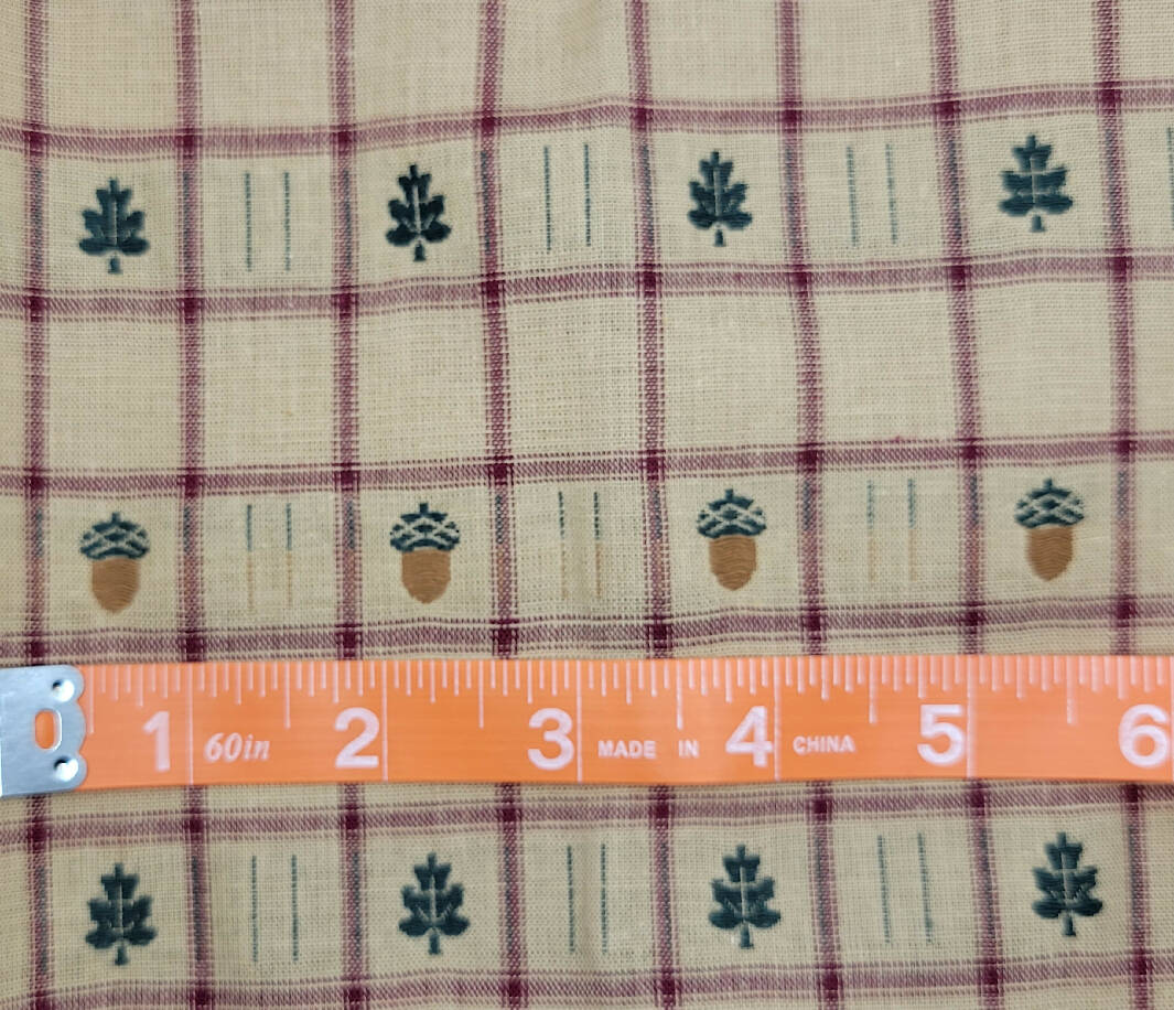 Woven cotton Acorn and Tree Fabric 1/2 yd – Destashify